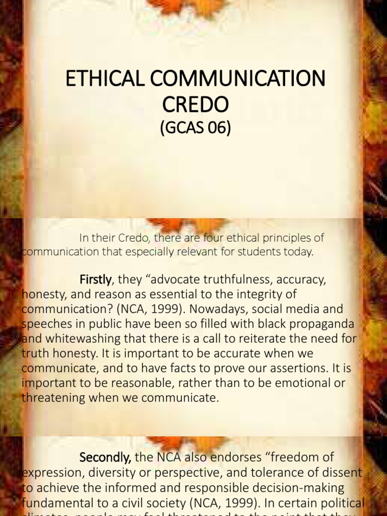 LESSON 4 - COM Credo PPT-GCAS 06 | PDF | Toleration | Violence