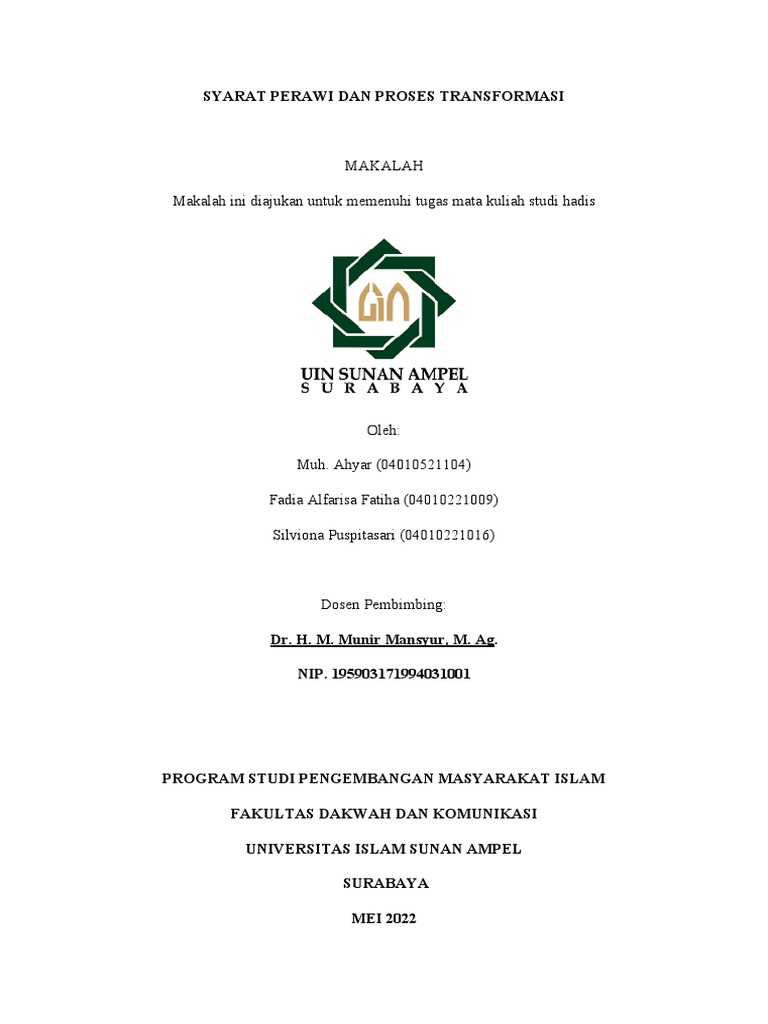 Makalah Studi Hadis Kelompok 9 | PDF