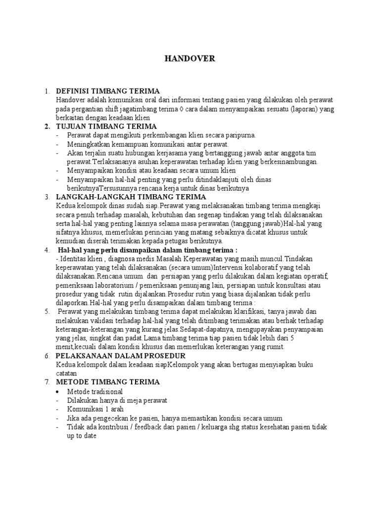 Handover | PDF