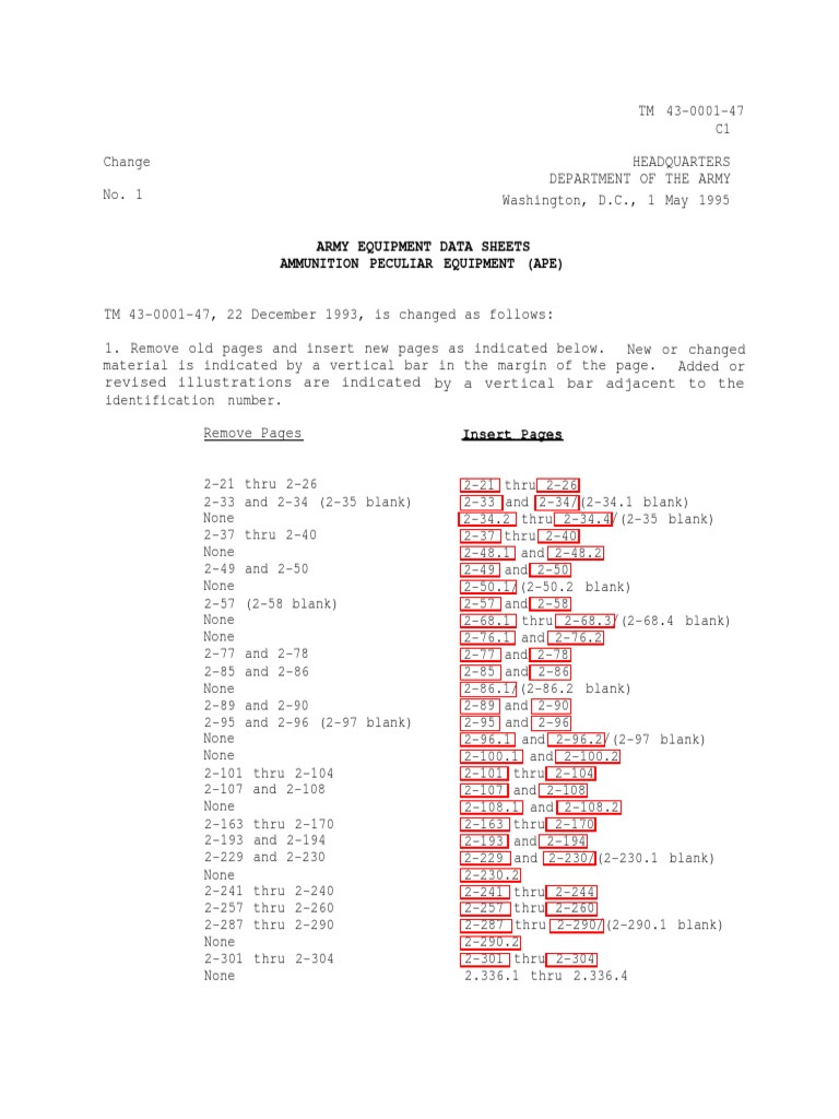 TM 43 0001 47 Army Data Sheets Ammunition Peculiar Equipment 0003 0003 ...