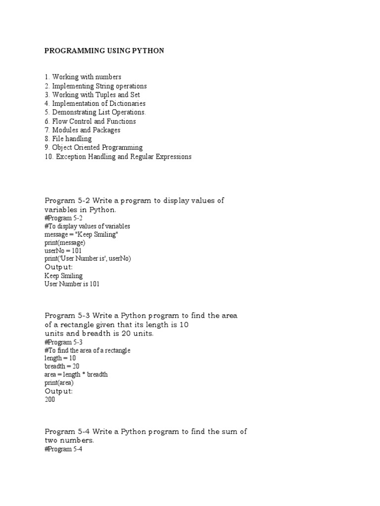 Python Program | PDF | String (Computer Science) | Subroutine Python Program | PDF | String (Computer Science) | Subroutine