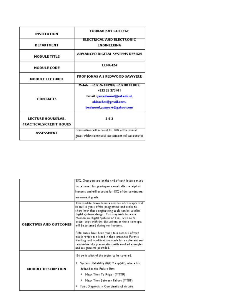Advanced Digital Systems Design | PDF | Digital Electronics | Electronic Circuits