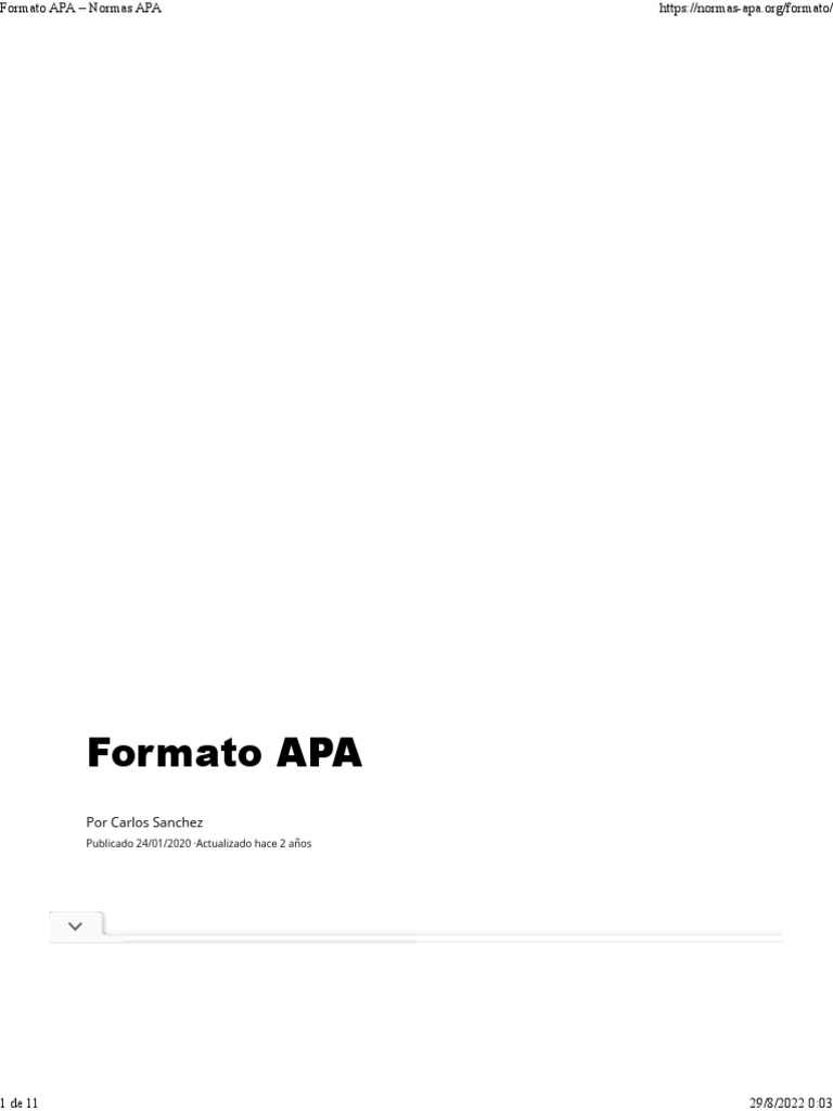 Formato APA - Normas APA | Descargar gratis PDF | Estilo apa
