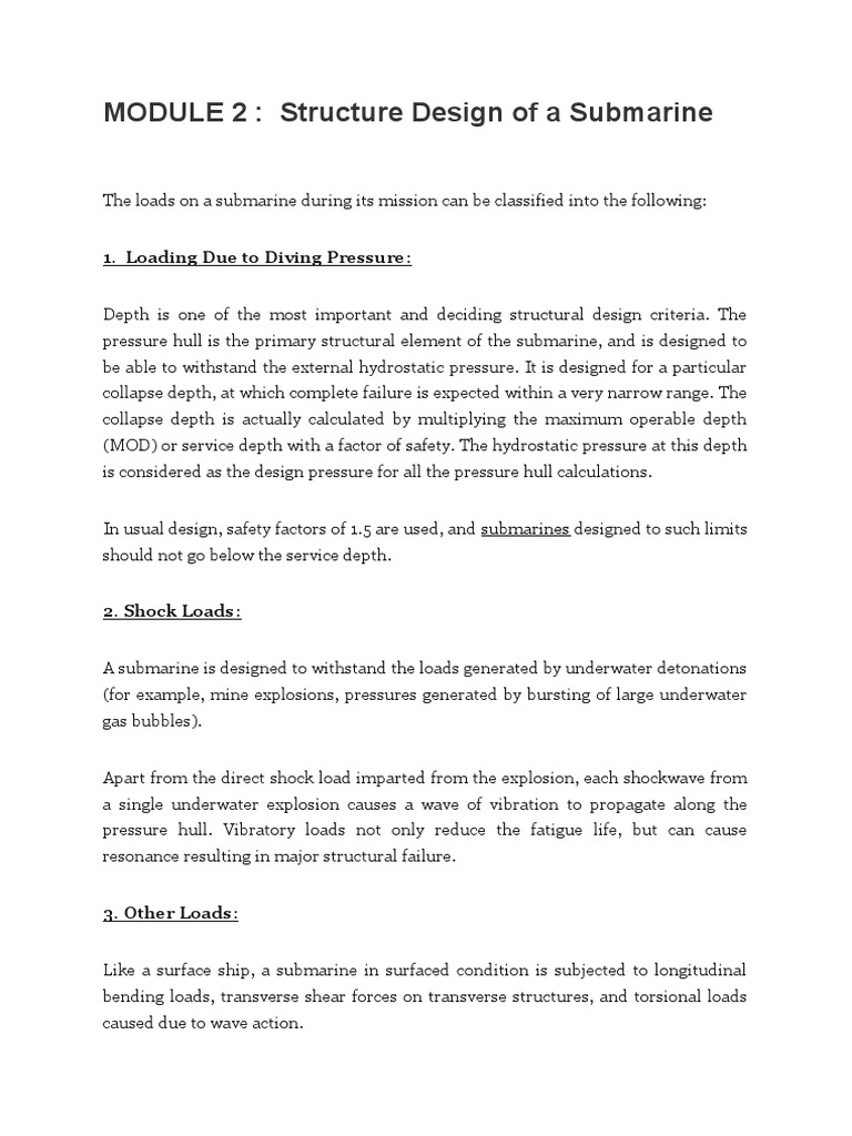 Mod2 Structure Design of A Submarine | PDF | Buckling | Submarines