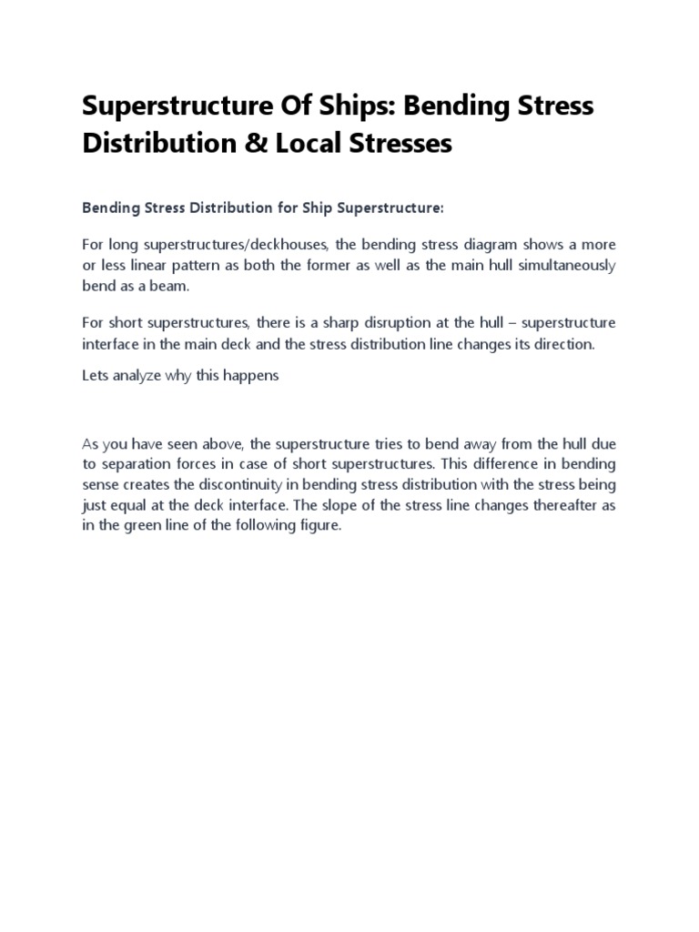 Ship Superstructure Bending Stress Analysis | PDF | Bending | Fibre ...