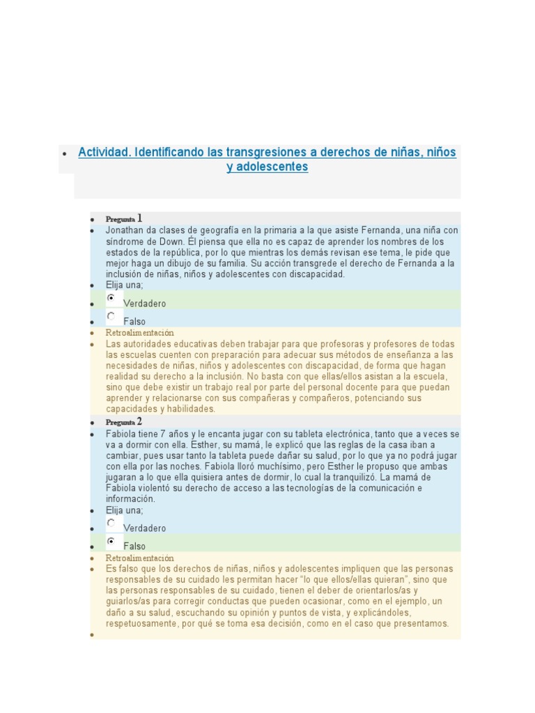 Identificando transgresiones a los derechos de niñas, niños y ...