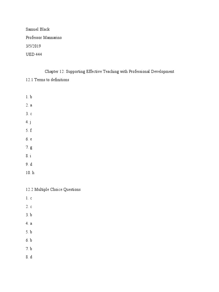 Chapter 12 Quiz | PDF