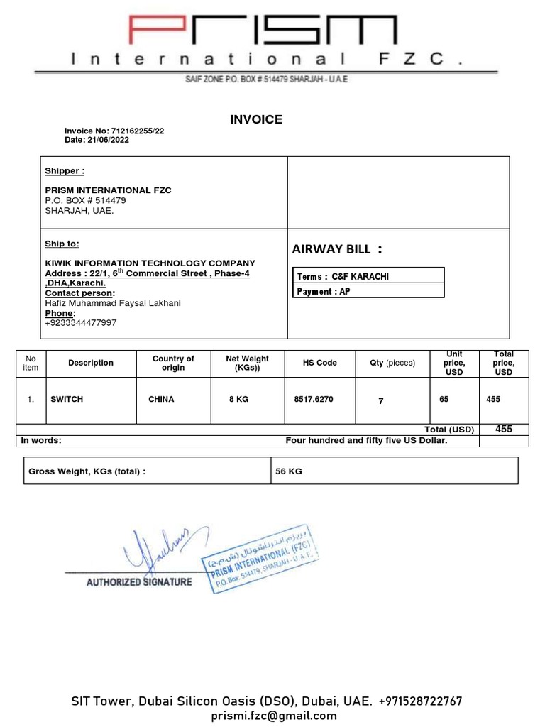 Invoice: Airway Bill | PDF
