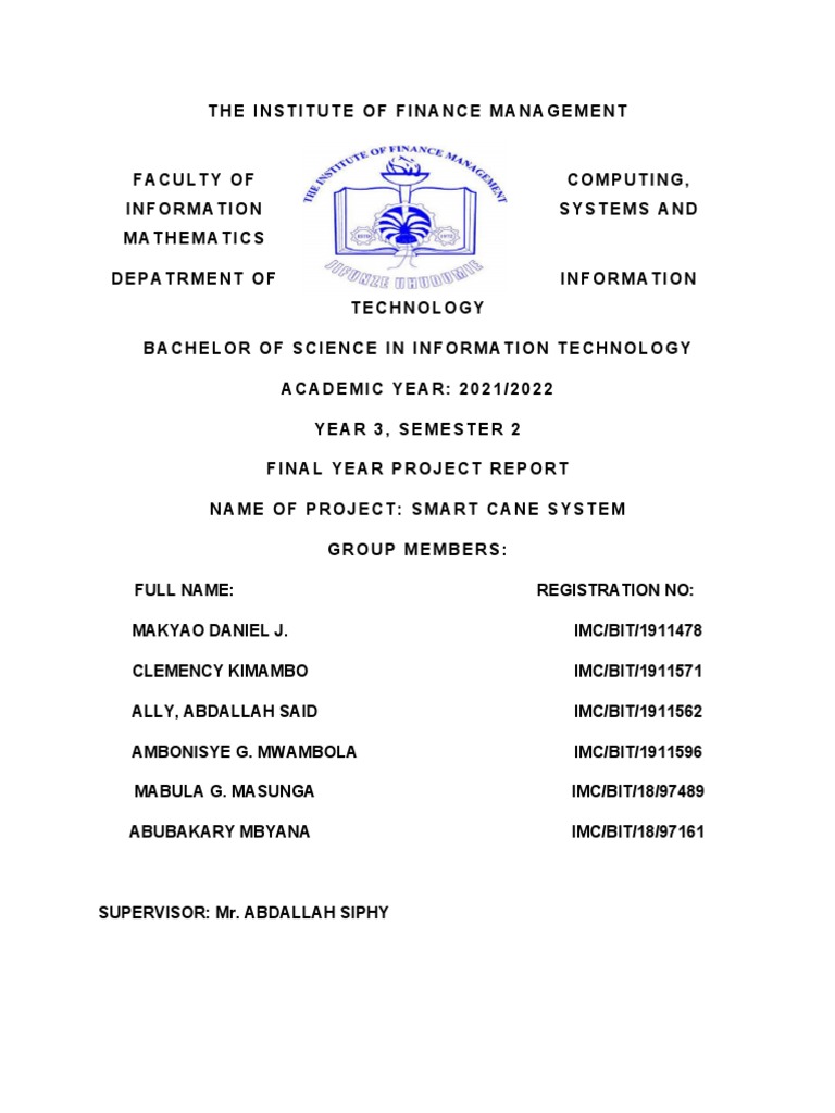 final Year Report | PDF | Visual Impairment | Arduino