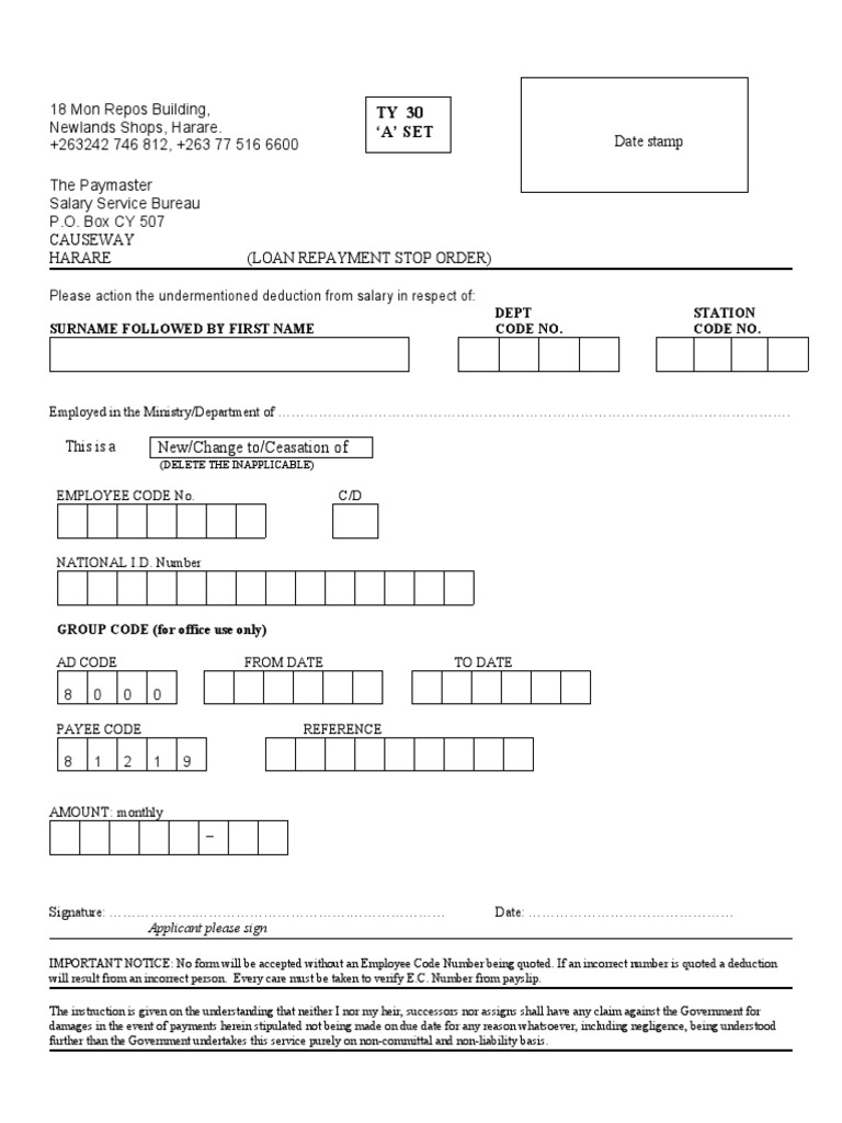 SSB Stop Order | PDF