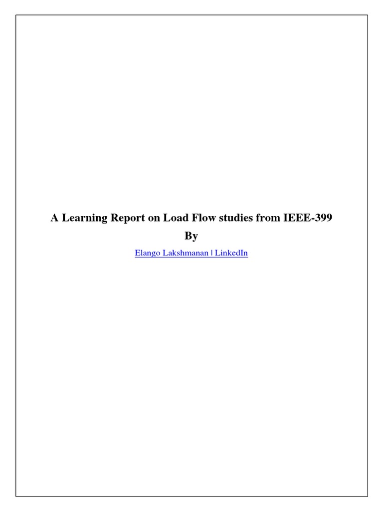 Load Flow Studies Overview: IEEE-399 | PDF | Transformer | Computer ...