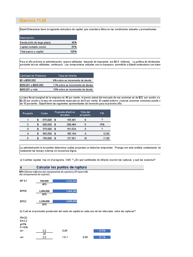 Ejercicio 11-28 | PDF | Compartir (Finanzas) | Dinero