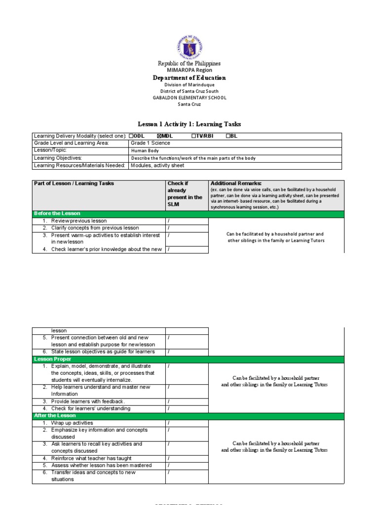 Learning Tasks | PDF | Learning | Cognition