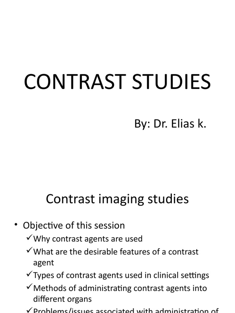 Chap.7 Contrast Examination | PDF | Medical Specialties | Chemistry
