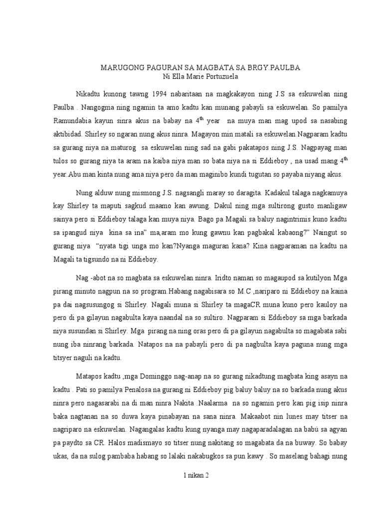 Pagadan Sa Magbata Sa Barangay Paulba | PDF