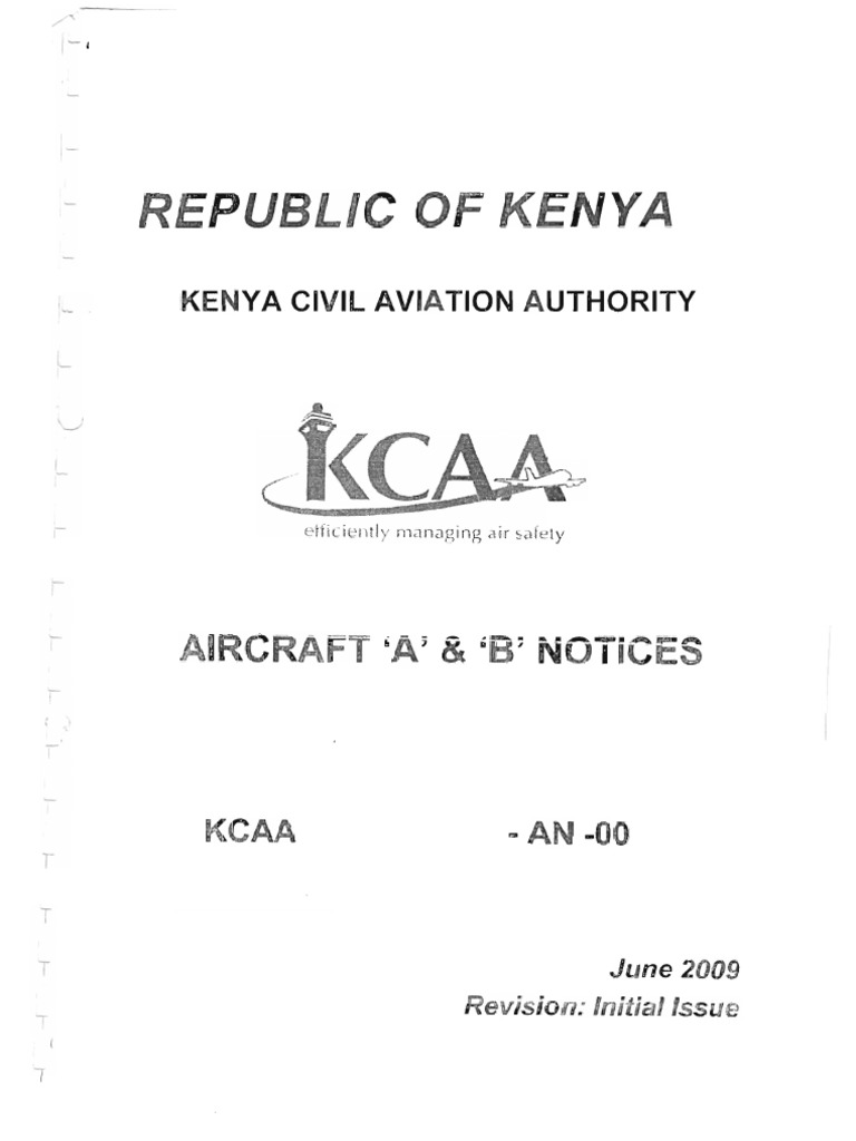 Kcaa A and B Notices Complete | PDF | Airplane | Aircraft