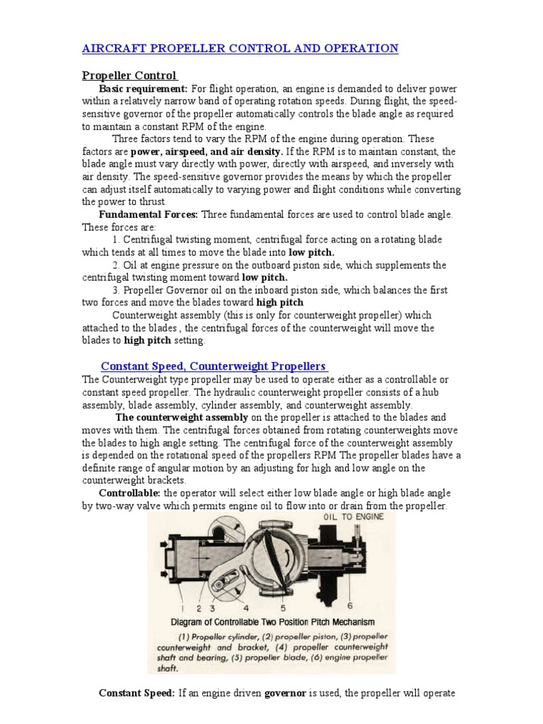 Aircraft Propeller Control and Operation | PDF | Vehicle Technology ...