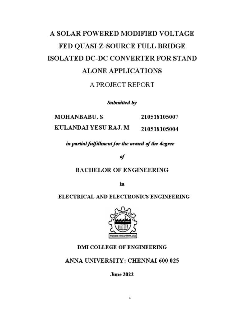 Mohan Final Project Correction | PDF | Electric Motor | Equipment
