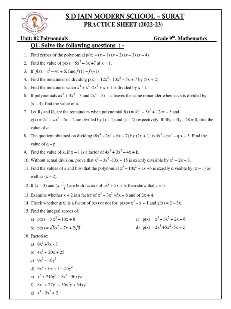 Polynomials | PDF | Polynomial | Applied Mathematics
