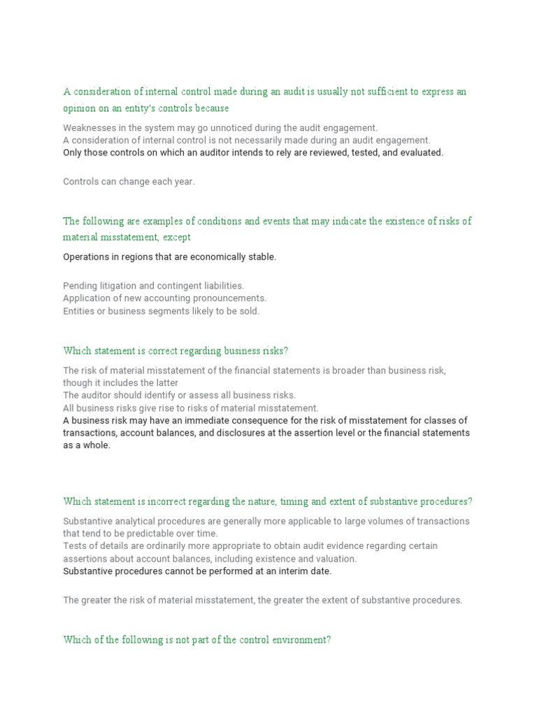 Semi Final Exam at Reviewer | PDF | Audit | Internal Control