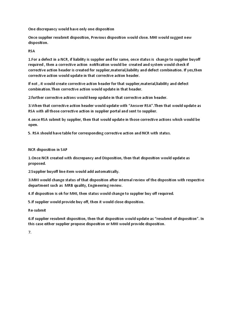 NCR Disposition & RSA Process Guide | PDF | Computing | Software ...