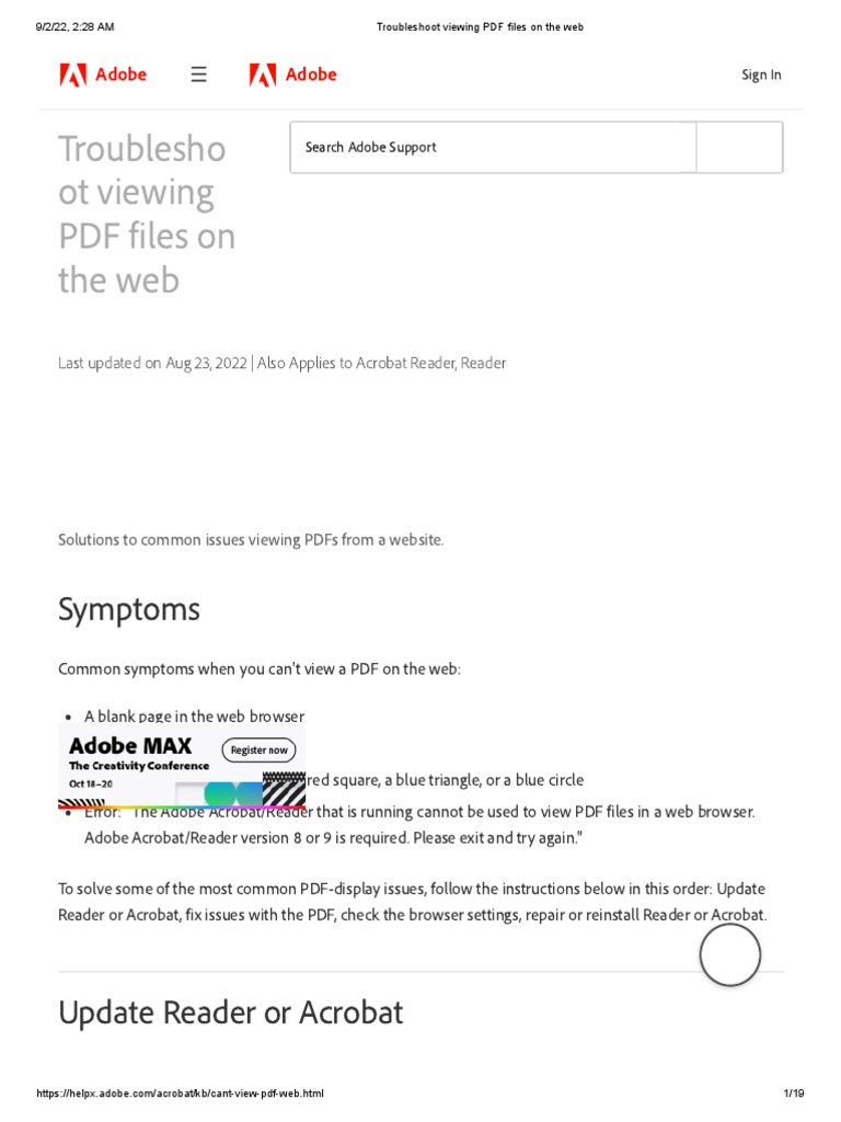 Troubleshoot Viewing PDF Files On The Web | PDF | Windows Registry ...