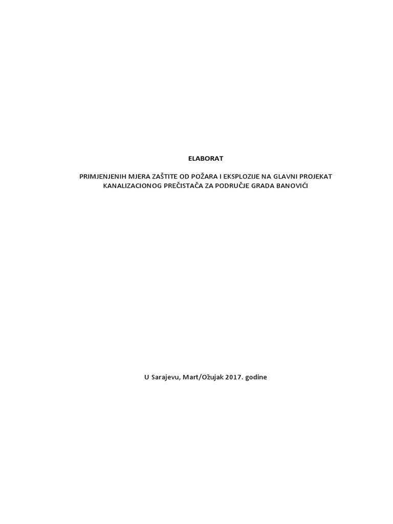 Elaborat ZOP Tretman Otpadnih Voda | PDF