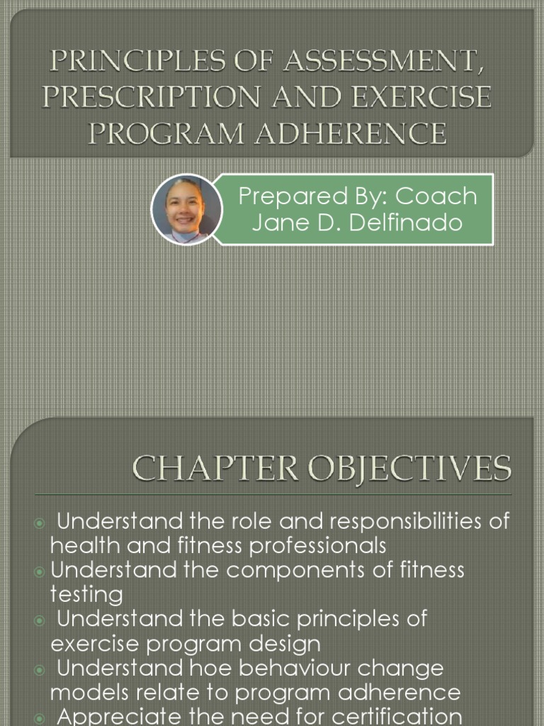 Principles of Assessment, Prescription and Exercise Program | PDF