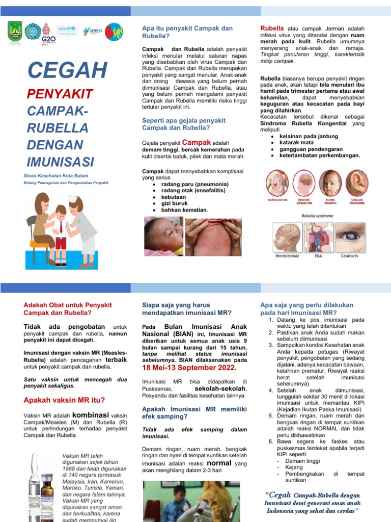 Leaflet Imunisasi Campak-Rubella | PDF