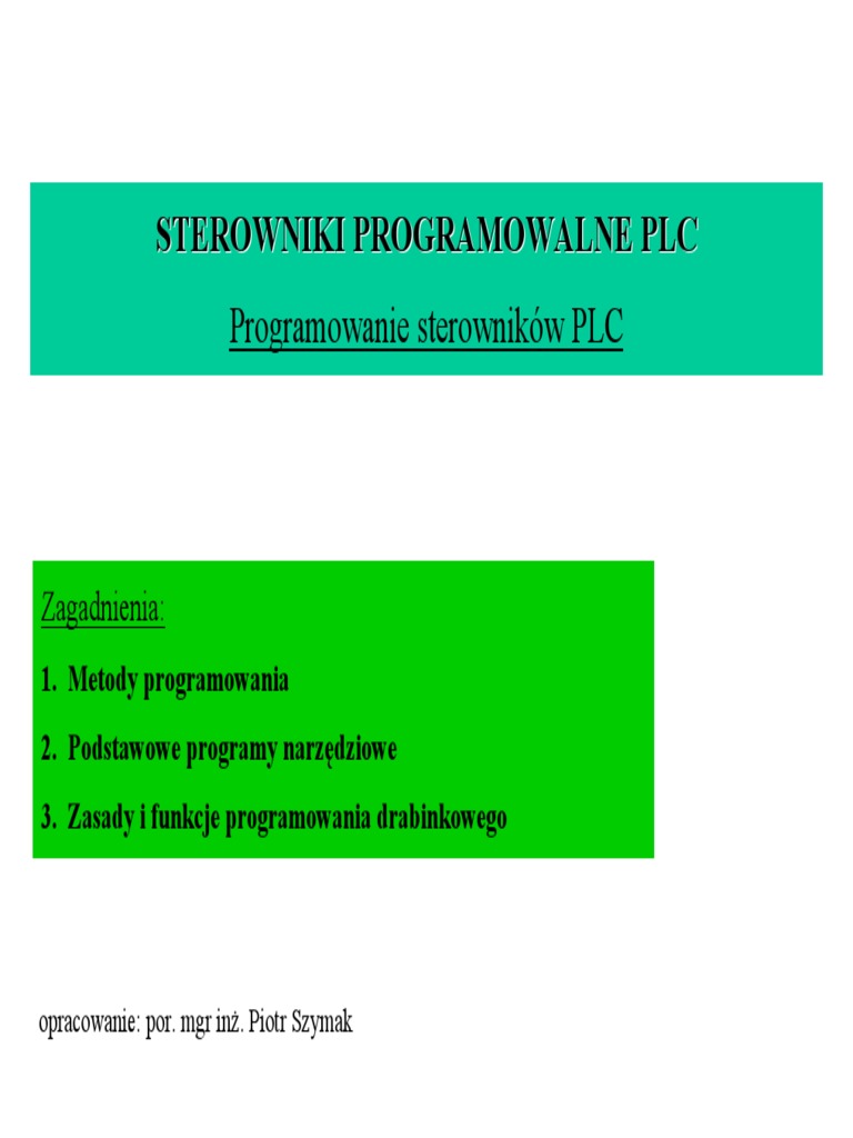Programowanie Sterowników PLC | PDF
