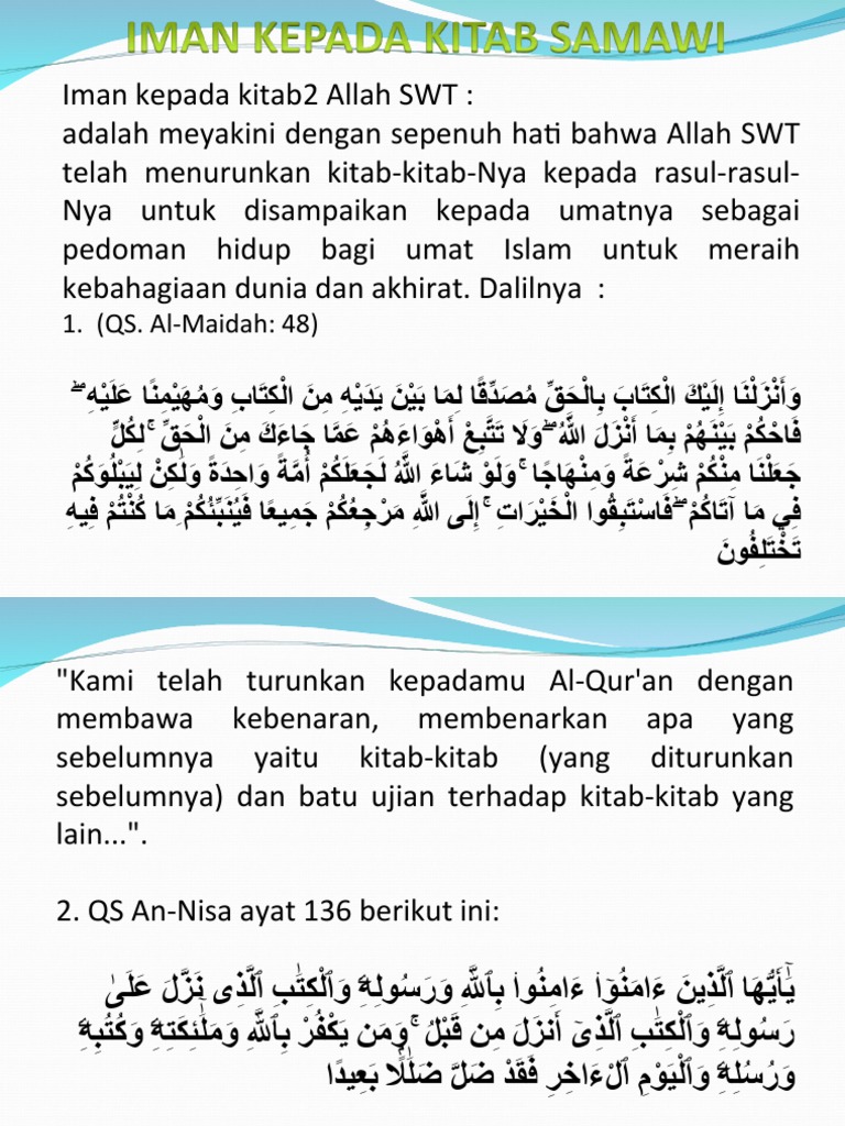 Iman Kepada Kitab Kitab Allah SWT | PDF | Agama & Spiritualitas