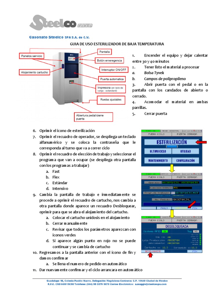 Uso del Esterilizador PL130 | PDF
