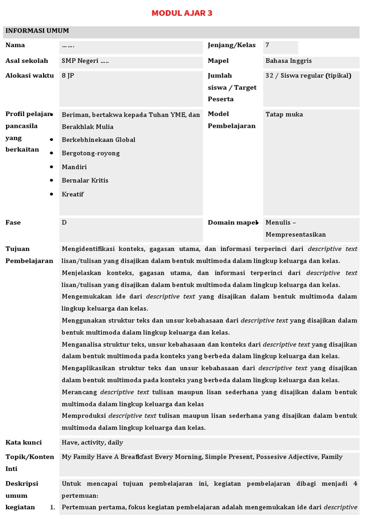 Modul Ajar 3 | PDF | Karier & Perkembangan