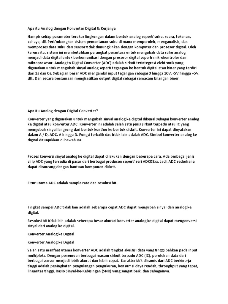 Translate Apa Itu Analog Dengan Konverter Digital | PDF | Metode ...