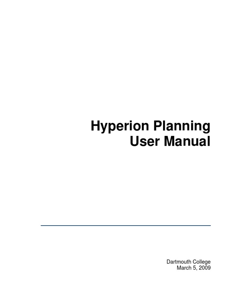 Hyperion Planning Manual (Template For Reference) | PDF | Microsoft ...