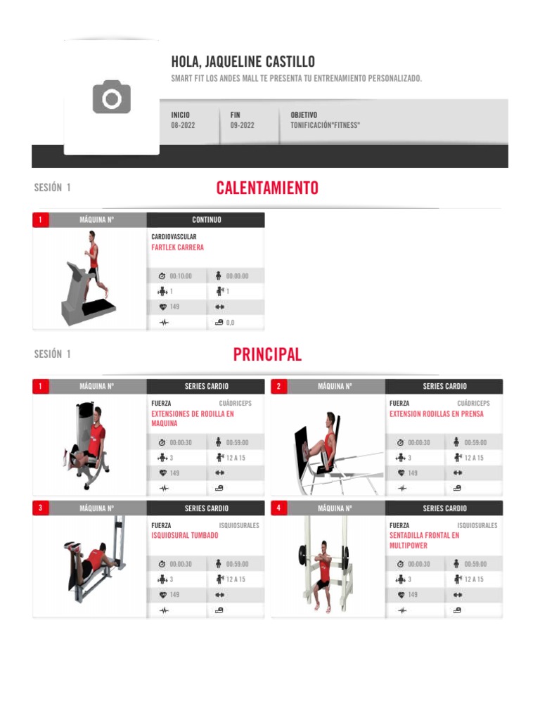 Rutina Entrenamiento | PDF | Entrenamiento con pesas | Anatomía humana