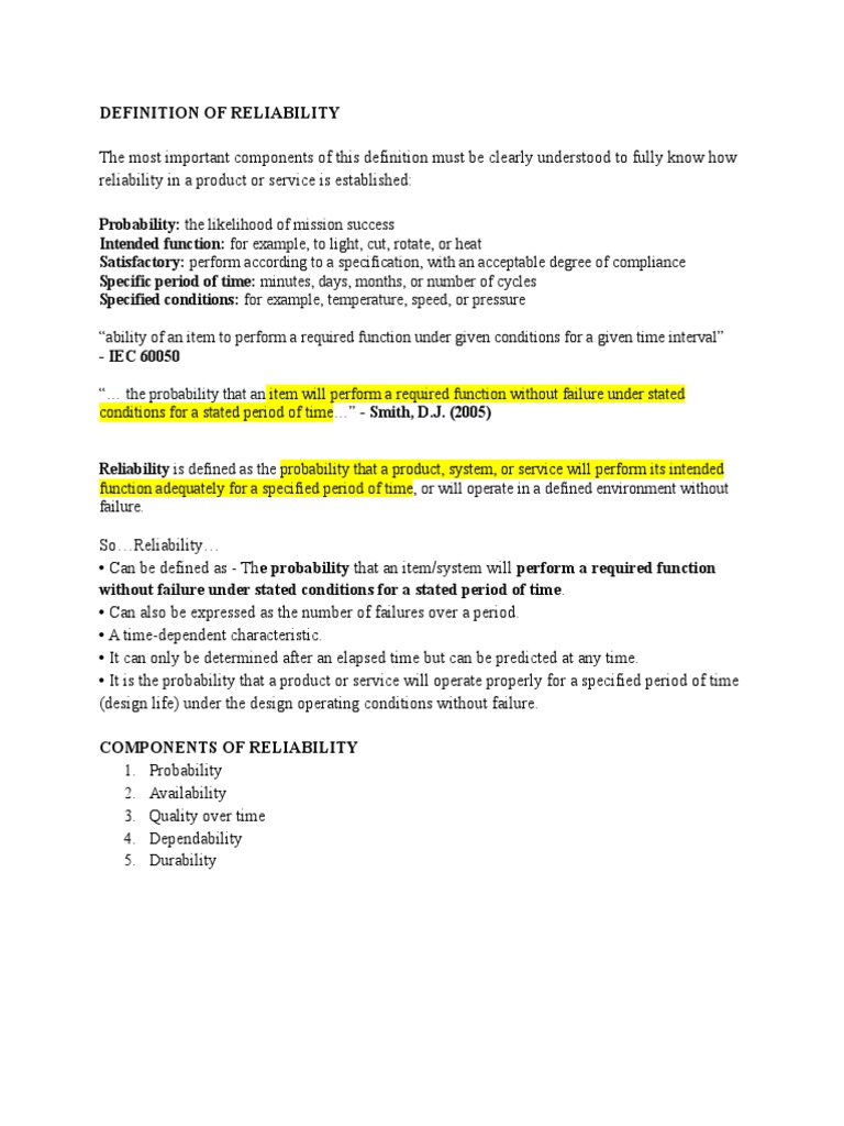 AENG417 (PPT 1 & 2 ( | PDF | Reliability Engineering | Systems Engineering