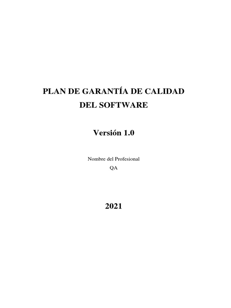 Diseño Plan de Prueba Del Software | PDF | Software | Algoritmos
