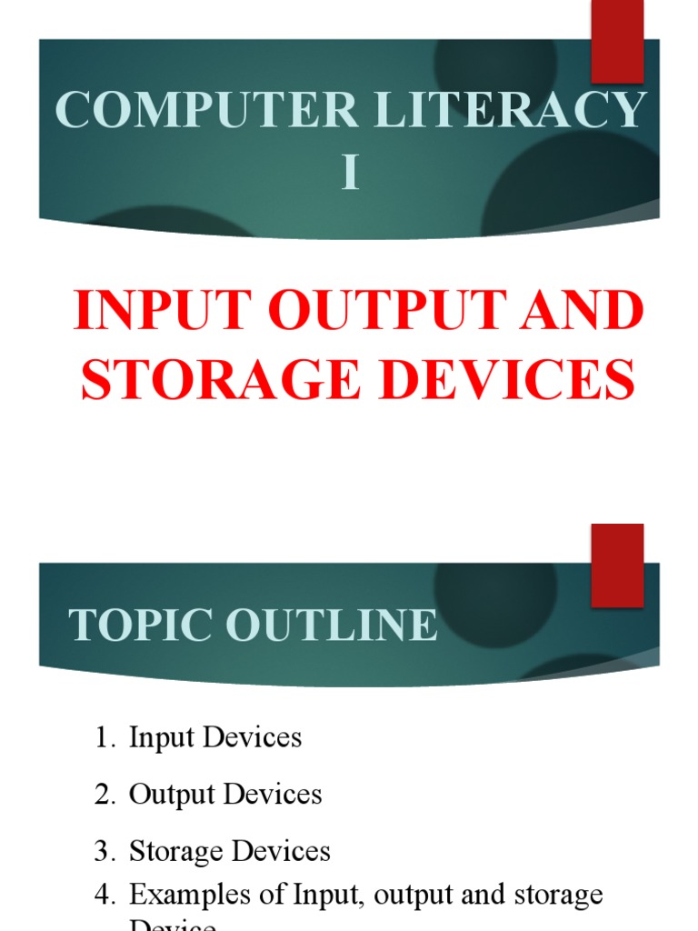 Input, Output, and Storage Devices Guide | PDF | Computer Data Storage ...
