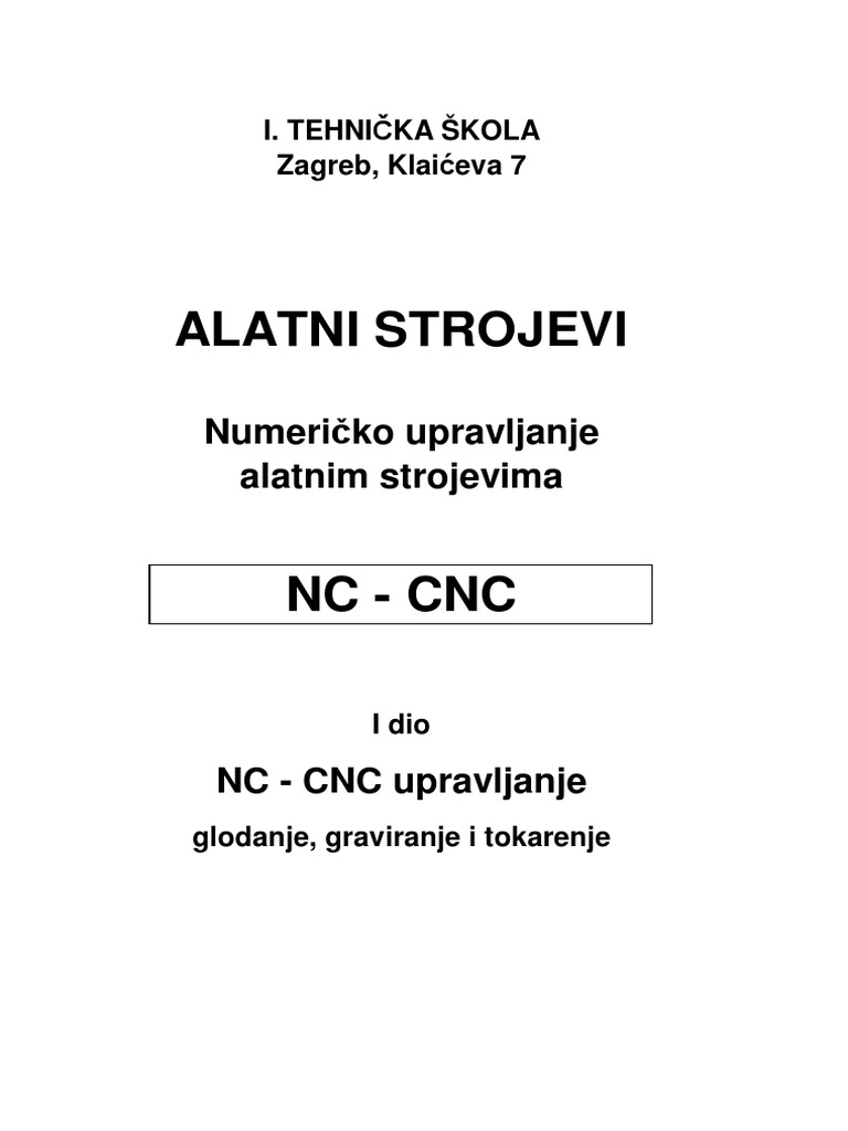 Alatni Strojevi NC - CNC | PDF
