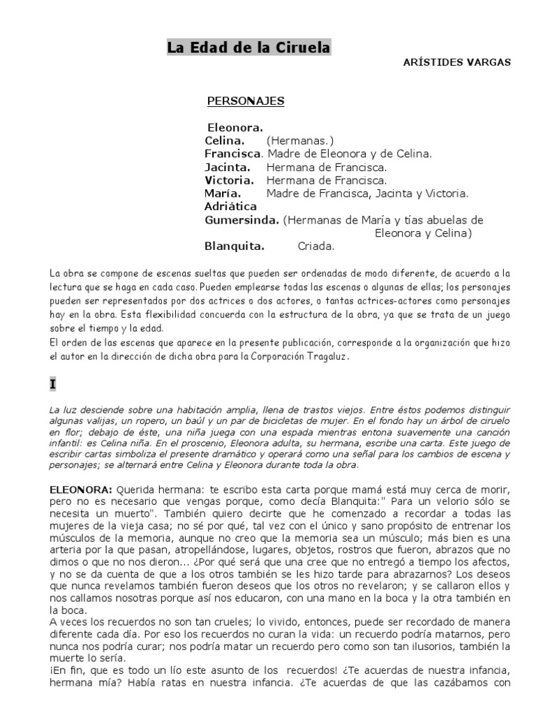 Vargas, Arístides - La Edad de La Ciruela | PDF