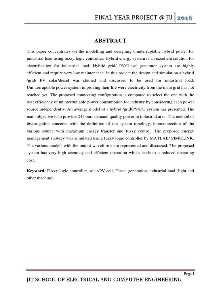 Final Year Project Group 9 | PDF | Photovoltaic System | Solar Power