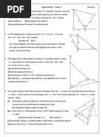 Trigonometry Csec Past Paper Questions | PDF | Triangle | Trigonometry