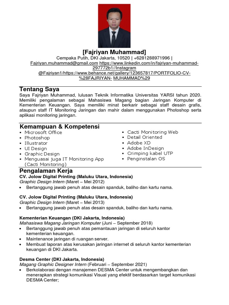 CV Fajriyan Muhammad | PDF | Bisnis | Komputer