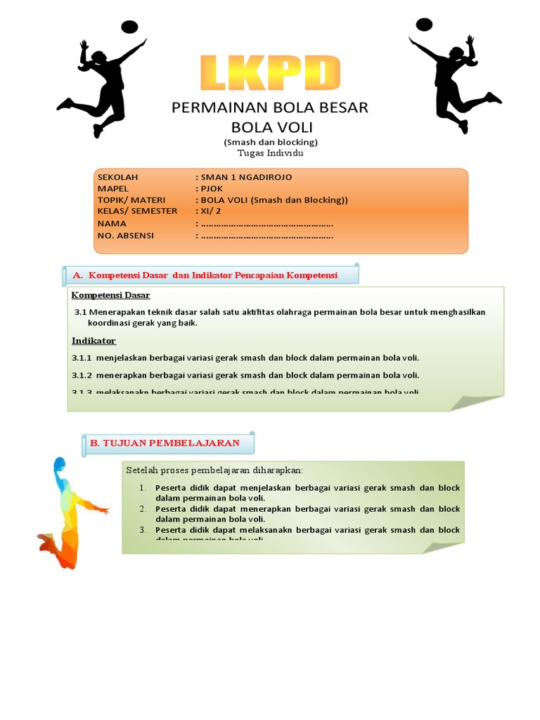 Teknik Smash & Block Voli Kelas XI | PDF