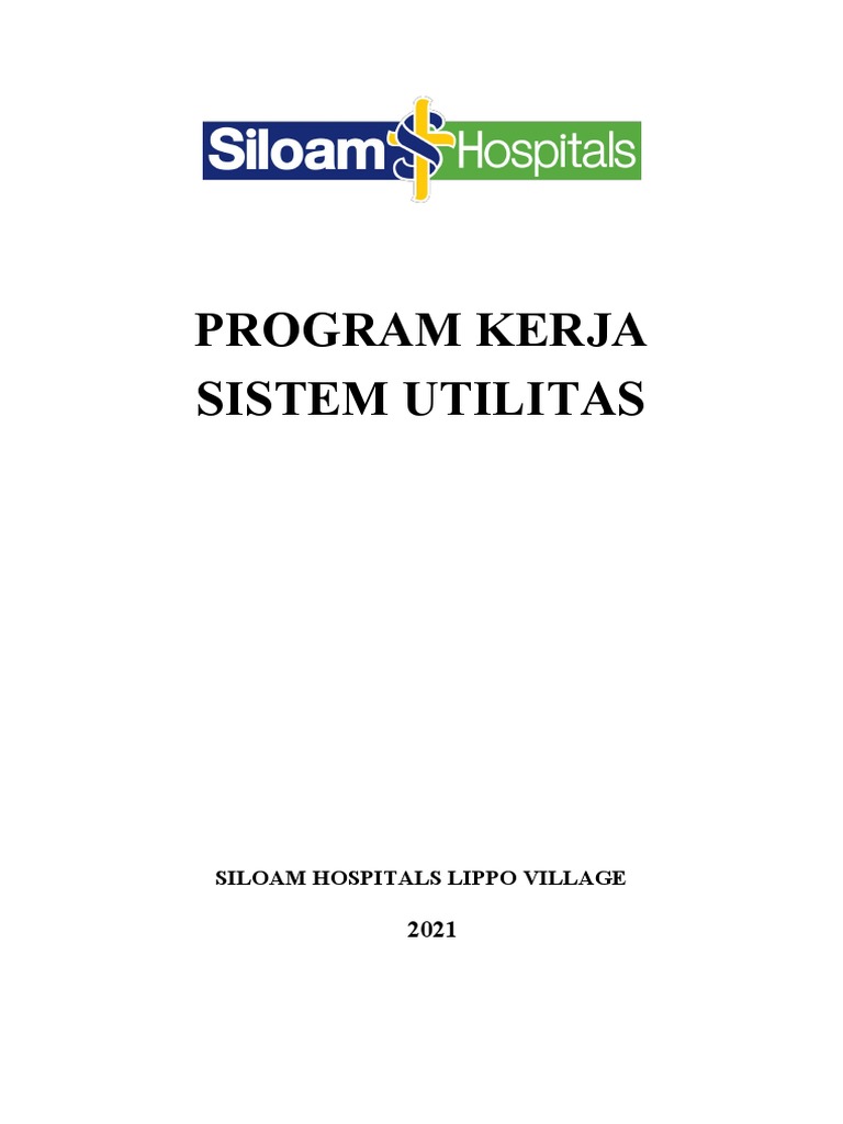 Program Kerja Sistem Utilitas Rumah Sakit | PDF