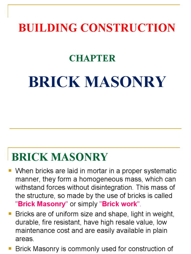 Brick Masonary | PDF | Masonry | Brick