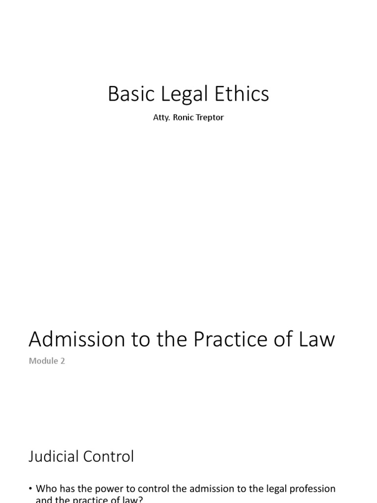 Basic Legal Ethics - Module 2 - Admission To The Practice of Law | PDF ...