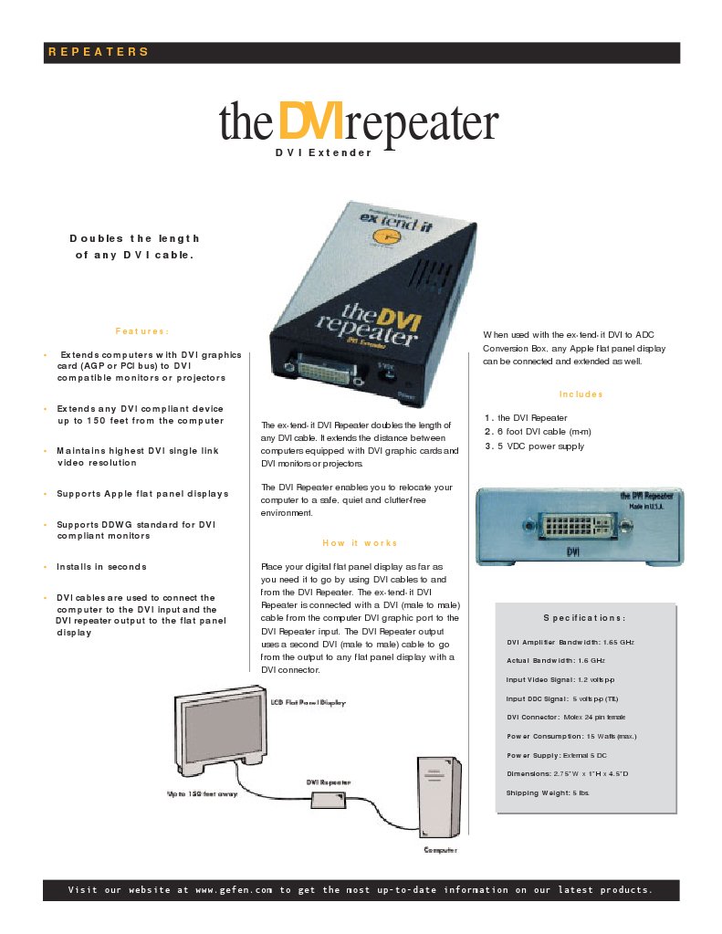 DVI Repeater for Extended Display | PDF