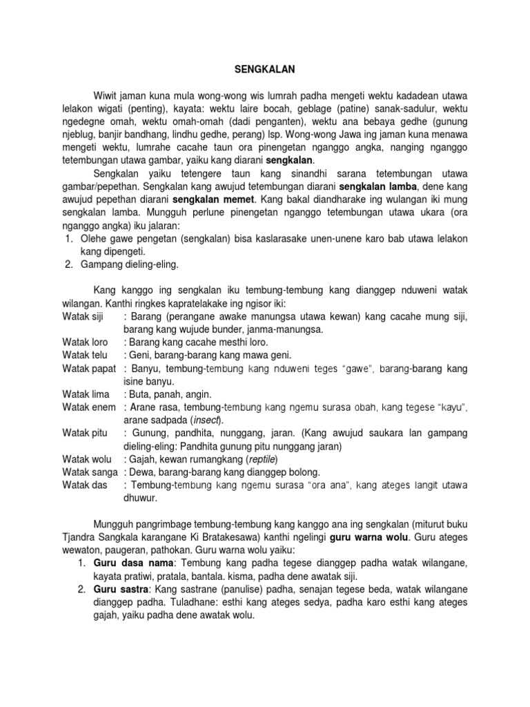 Materi Sengkalan | PDF